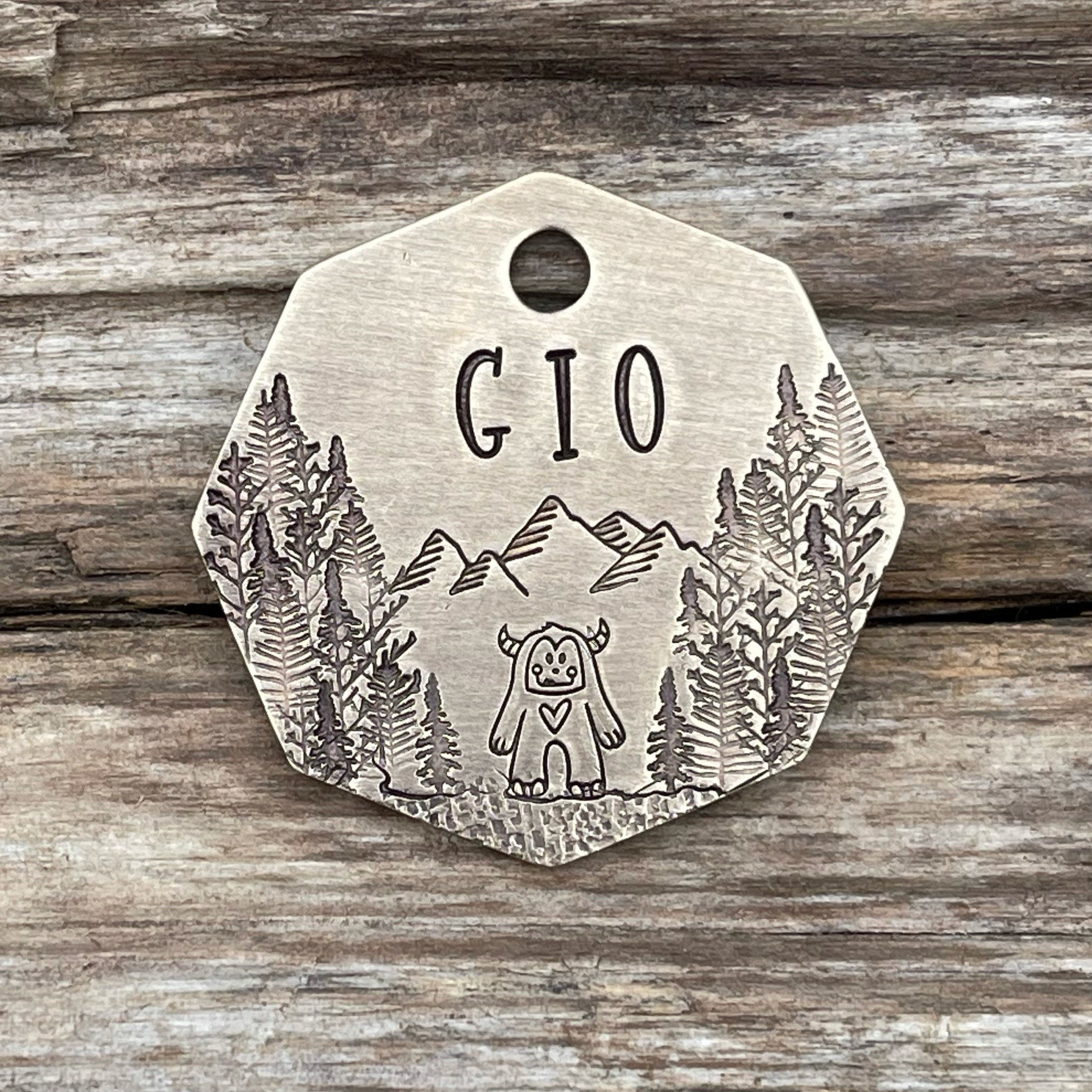 Dog Tag, Dog Tags for Dogs, Hand Stamped Pet ID Tag, Wild Monster ...