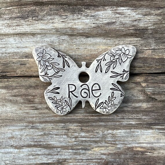 Pet ID Tag Butterfly Dog Tag Dog Collar Tag Pet Name Tag - Etsy