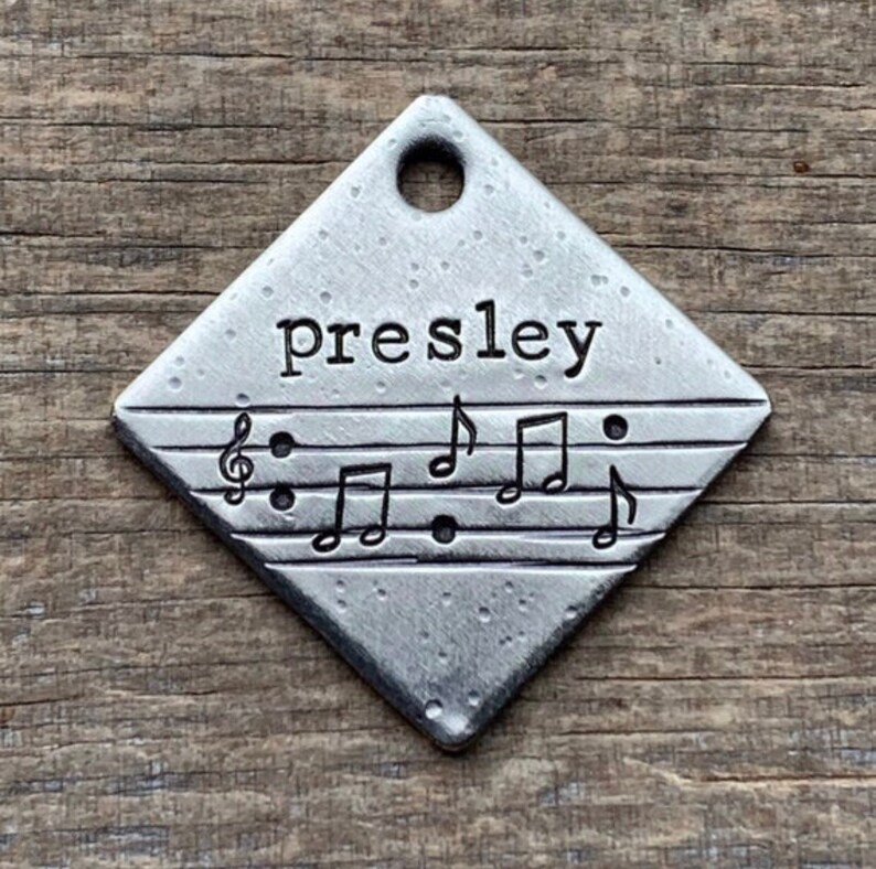 Dog Tag Dog Tags for Dogs Music Speaks Notes on a Scale | Etsy