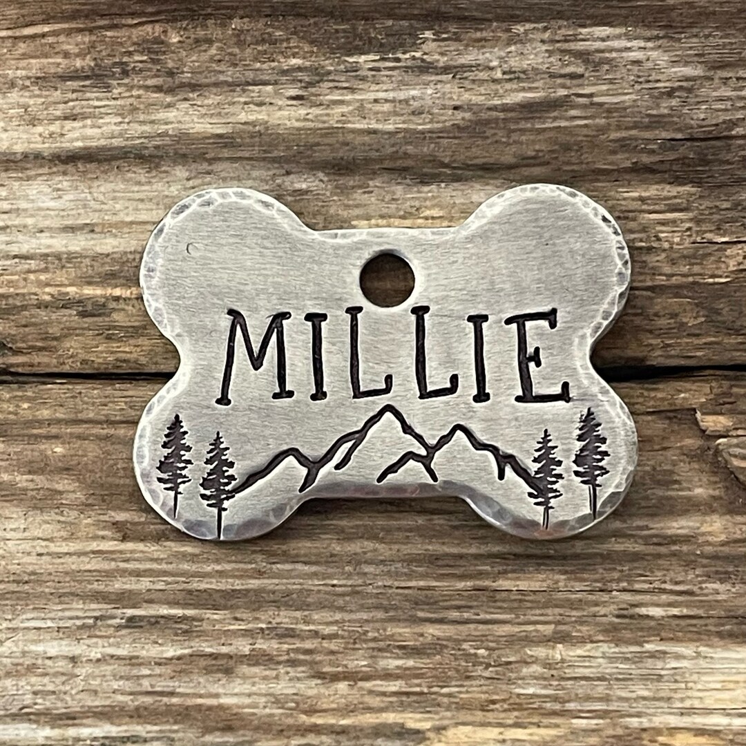 Dog Tag, Dog Tag for Dogs, Pet ID, Dog Bone Tag, Millie’s Mountain ...