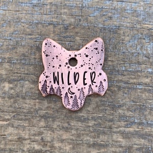 Pet ID Tag, SMALL Pet Tag, Fox Pet Tag, Cat Tag, Collar Tag ...