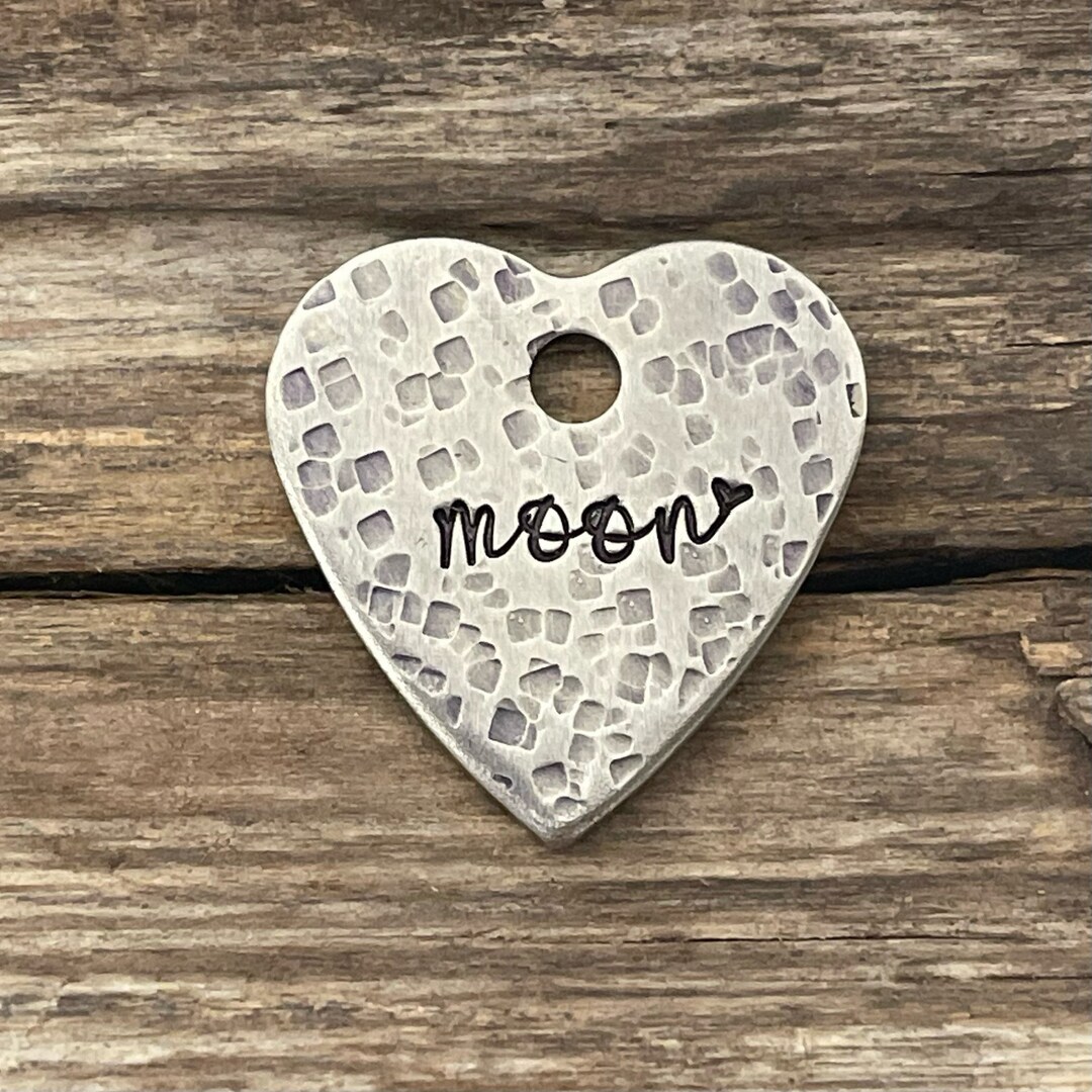 Heart Shaped Dog Tag, Personalized Pet ID Tag, Custom Collar Tag, Cat ...