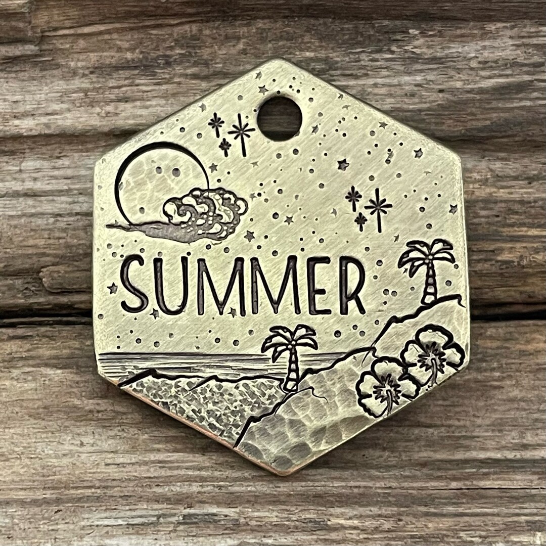 Dog Tags, Dog Tags for Dogs, Palm Trees, Pet ID Tag, Personalizable ...