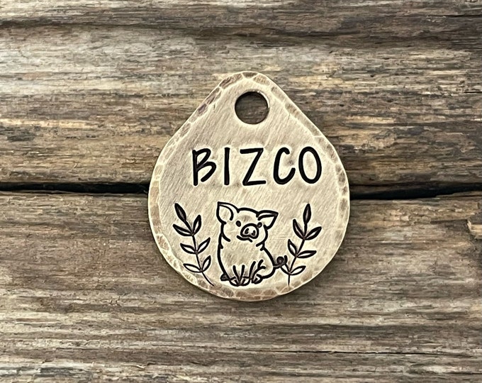 Mini Dog Tag, Personalized Dog Tag, Cat Tag, Mini Piglet, Kitty Tag ...