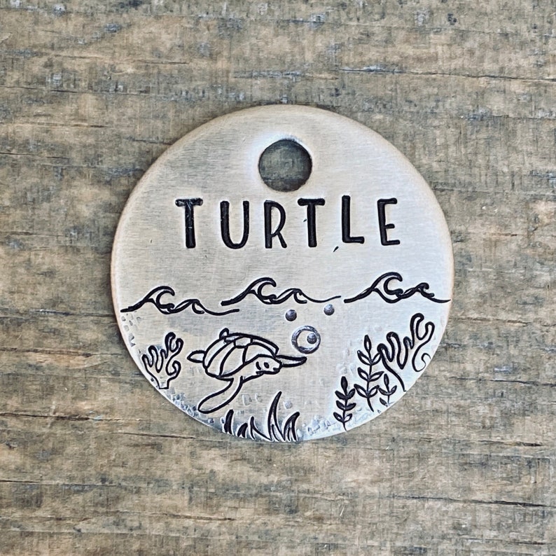 Dog Tag Dog Tags for Dogs Ocean Beach Turtle Pet Name | Etsy