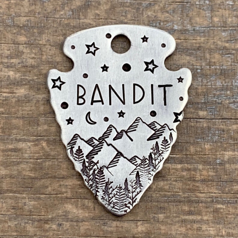Dog Tag Dog Tag for Dogs Dog Tags Medium Arrowhead Bandit | Etsy