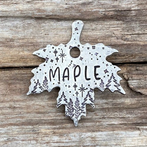 Pet ID Tag Maple Leaf Dog Tag Dog Tags for Dogs the - Etsy