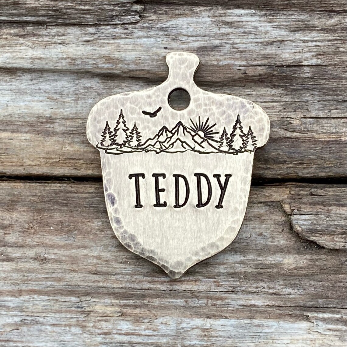 Mount Acorn Personalized Dog Tag - Custom Pet ID Tag - Acorn Shape With ...