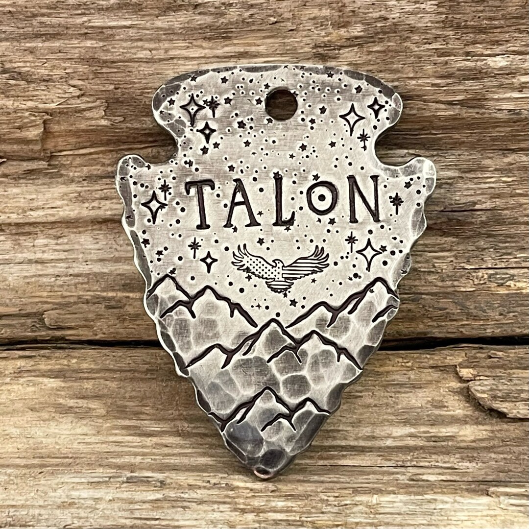 Dog Tag for LARGE Dogs, Dog Tags, LARGE Arrowhead, Stars, Personalized ...