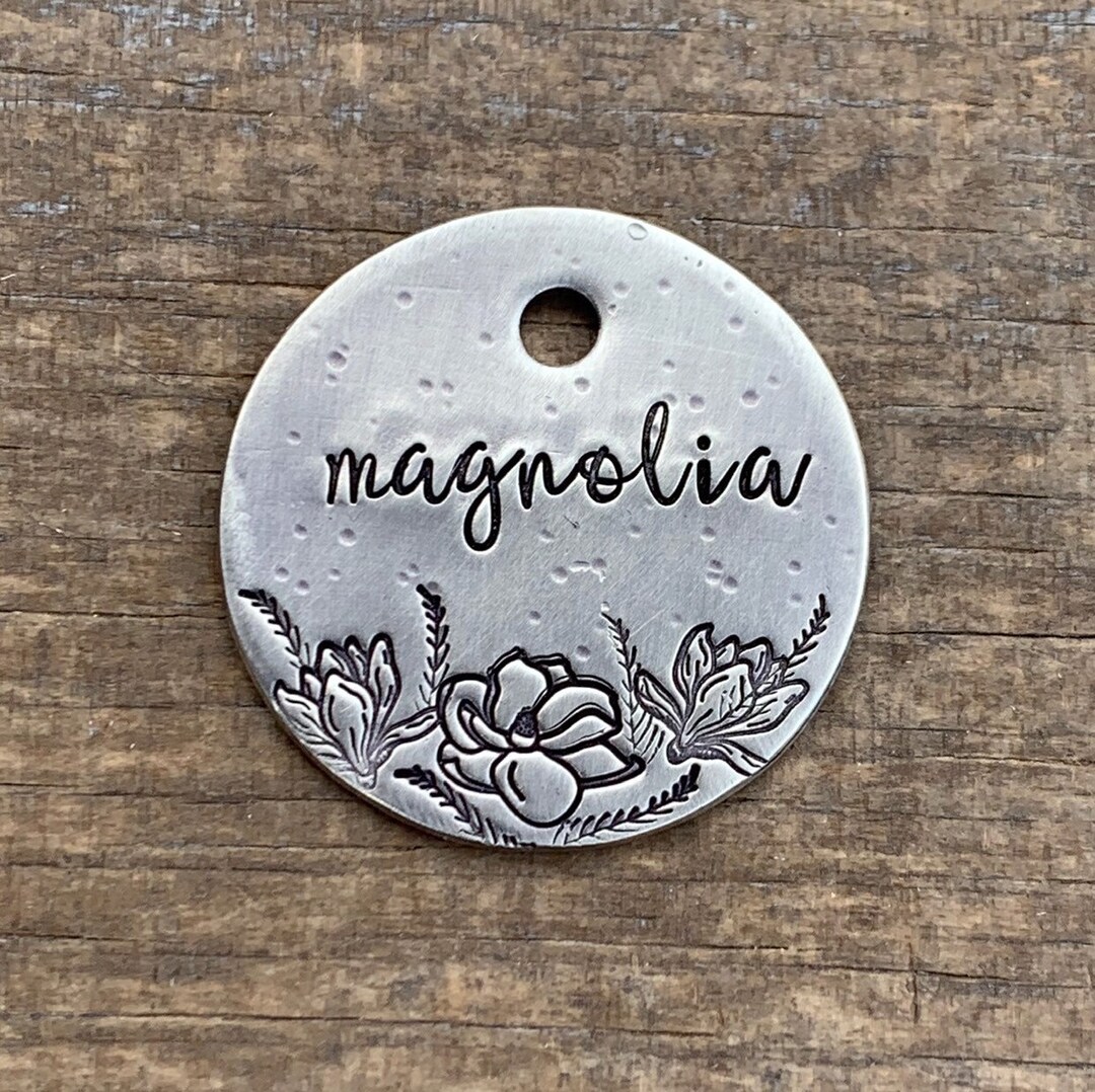 Dog Tag Personalized Magnolia Garden Dog Tags for Dogs Dog - Etsy