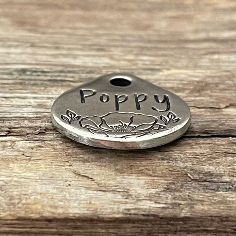 Mini Forever Poppy Tear Drop Mini Dog Tag Mini Pet Tag - Etsy