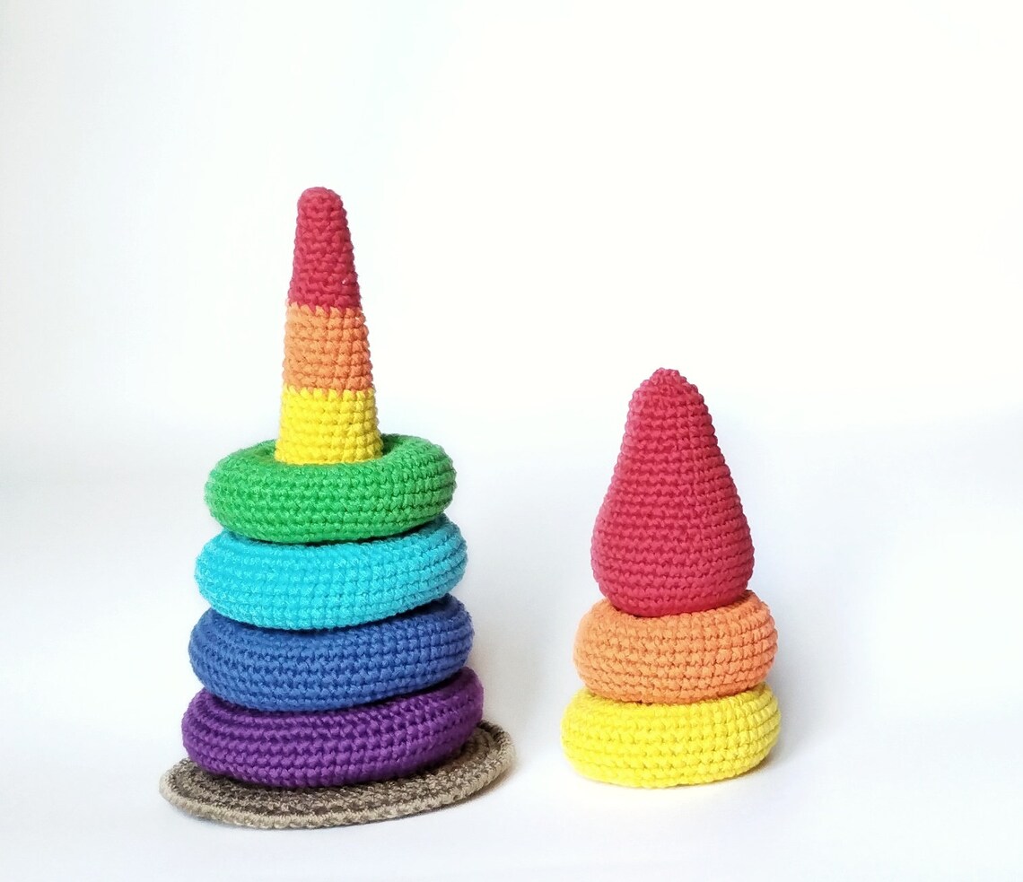 Crochet Pattern Montessori Rainbow Pyramid Stack Toy Pattern - Etsy