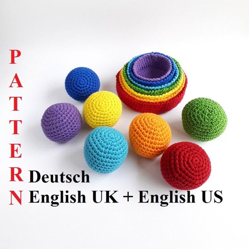 Pattern Montessori Eco toy Crochet Rainbow Nested Baskets - Etsy España