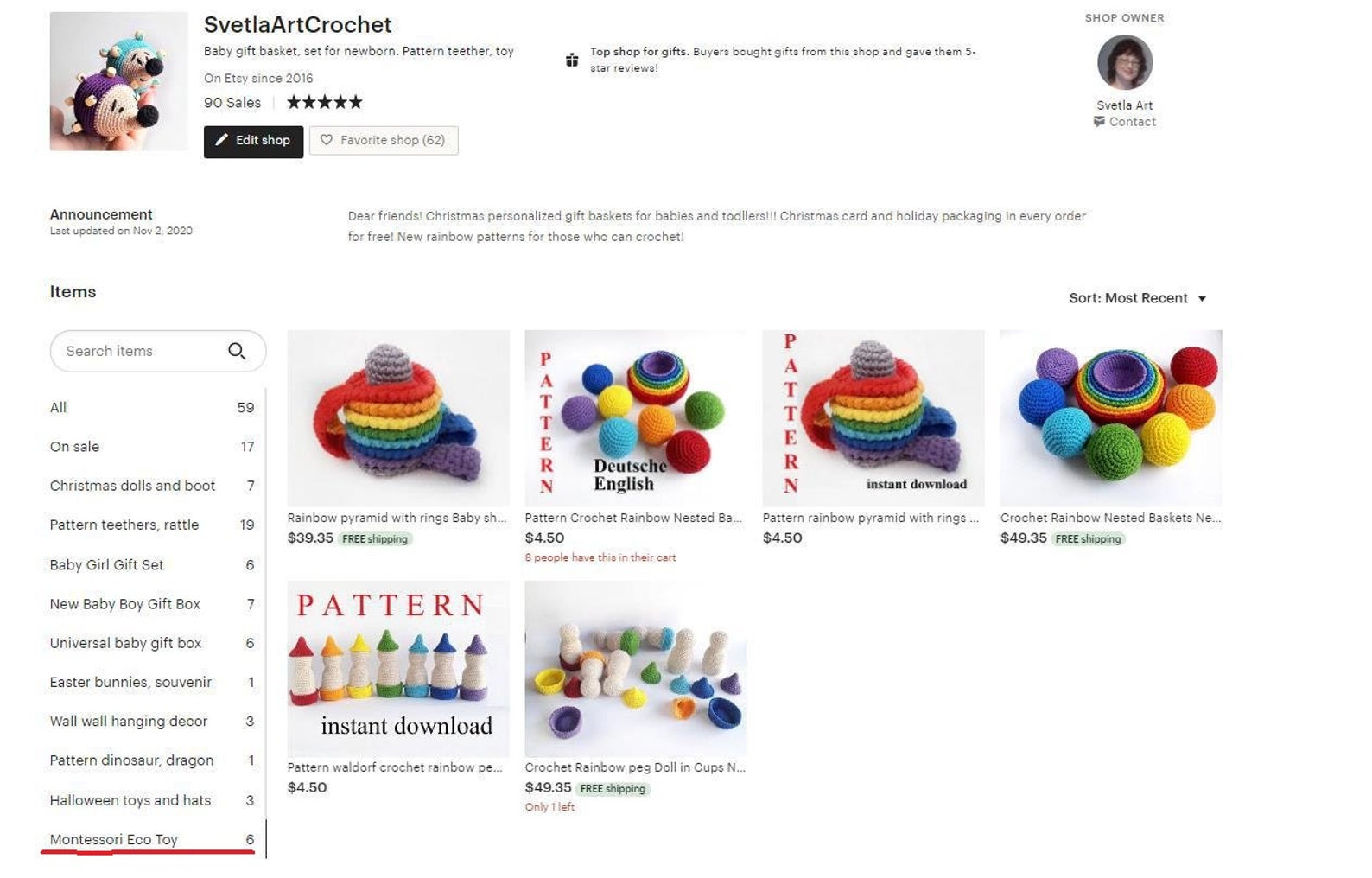 Pattern Montessori and Waldorf Eco Toy Pattern Rainbow Pyramid | Etsy