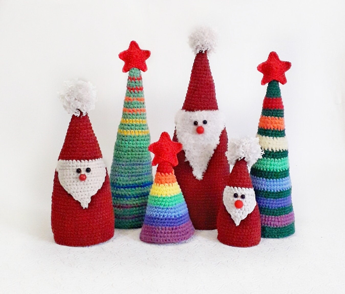 Crochet Pattern Christmas Santa Claus Figurines , Crochet Pattern ...