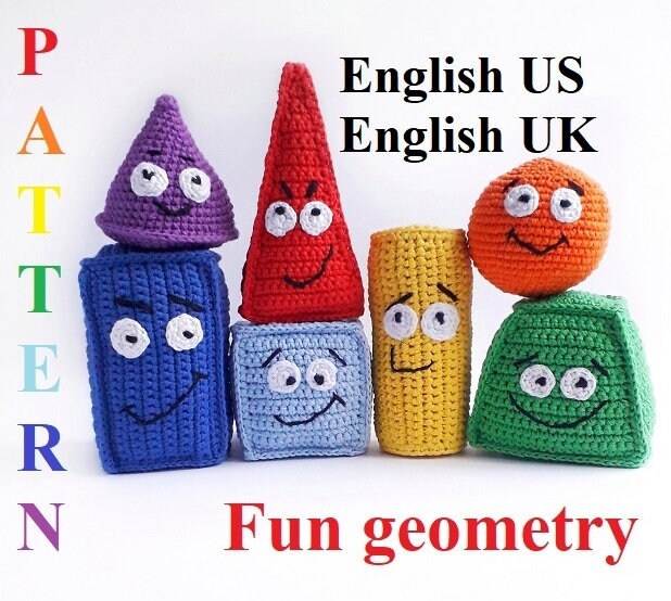 Pattern Montessori Toy Crochet Funny Geometric Shapes Kawaii | Etsy