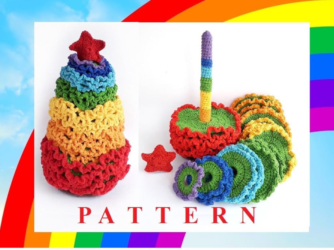 Crochet Pattern Stacking Christmas Tree Montessori Autistic Toys for ...
