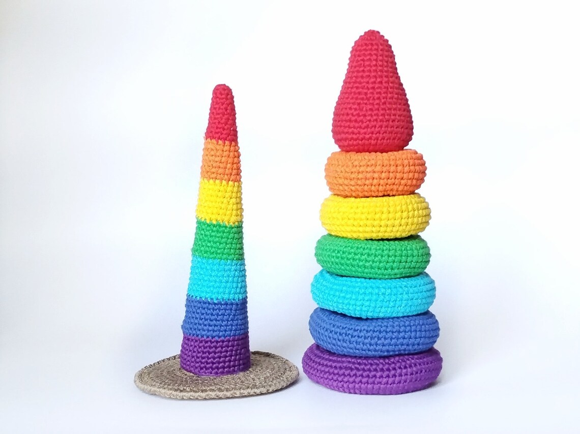 Crochet Pattern Montessori Rainbow Pyramid Stack Toy Pattern - Etsy