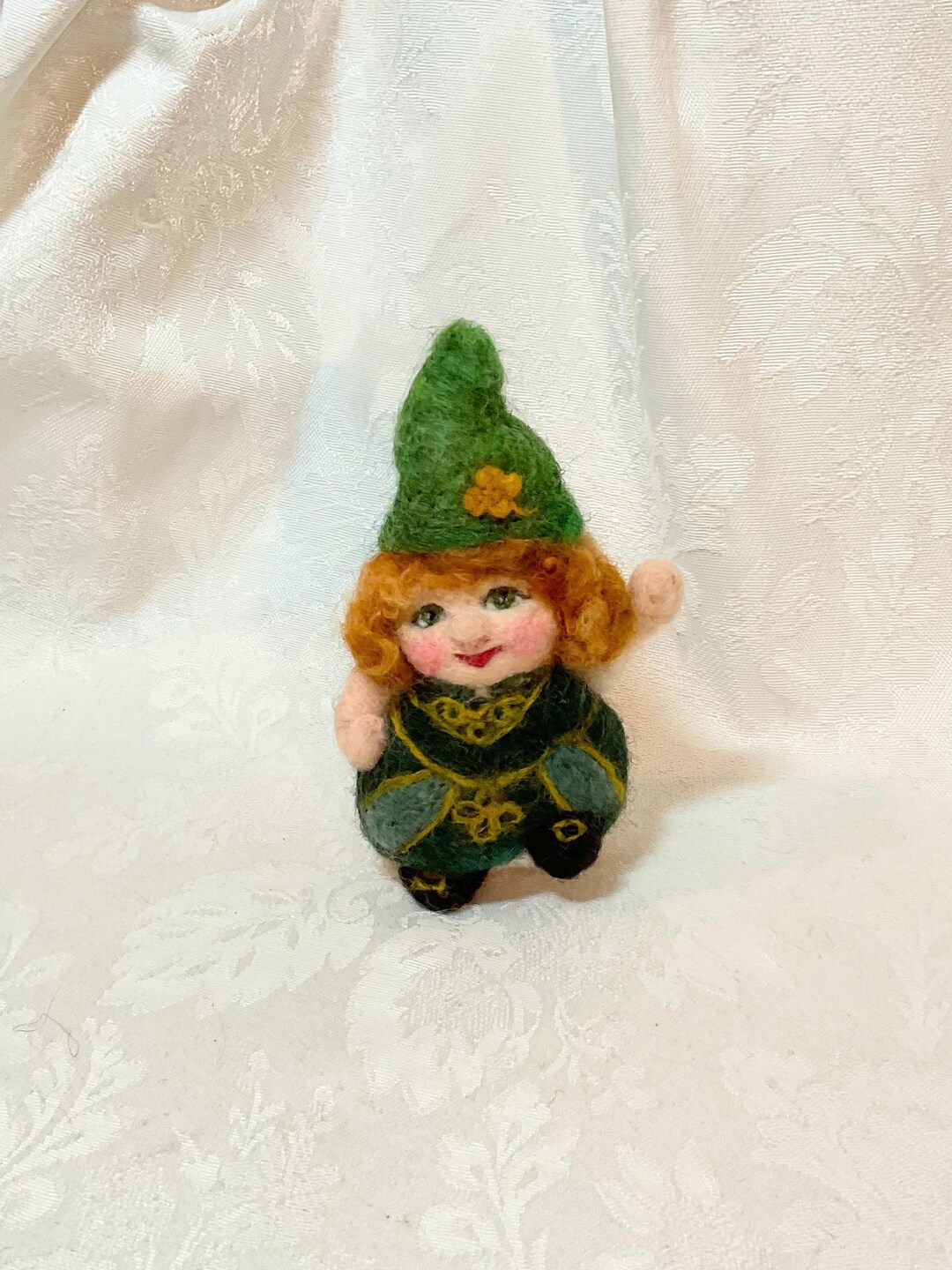 5.5" Gnome Girl Irish Dancer Elf/ Leprechaun, Needle Felted 100% Wool ...