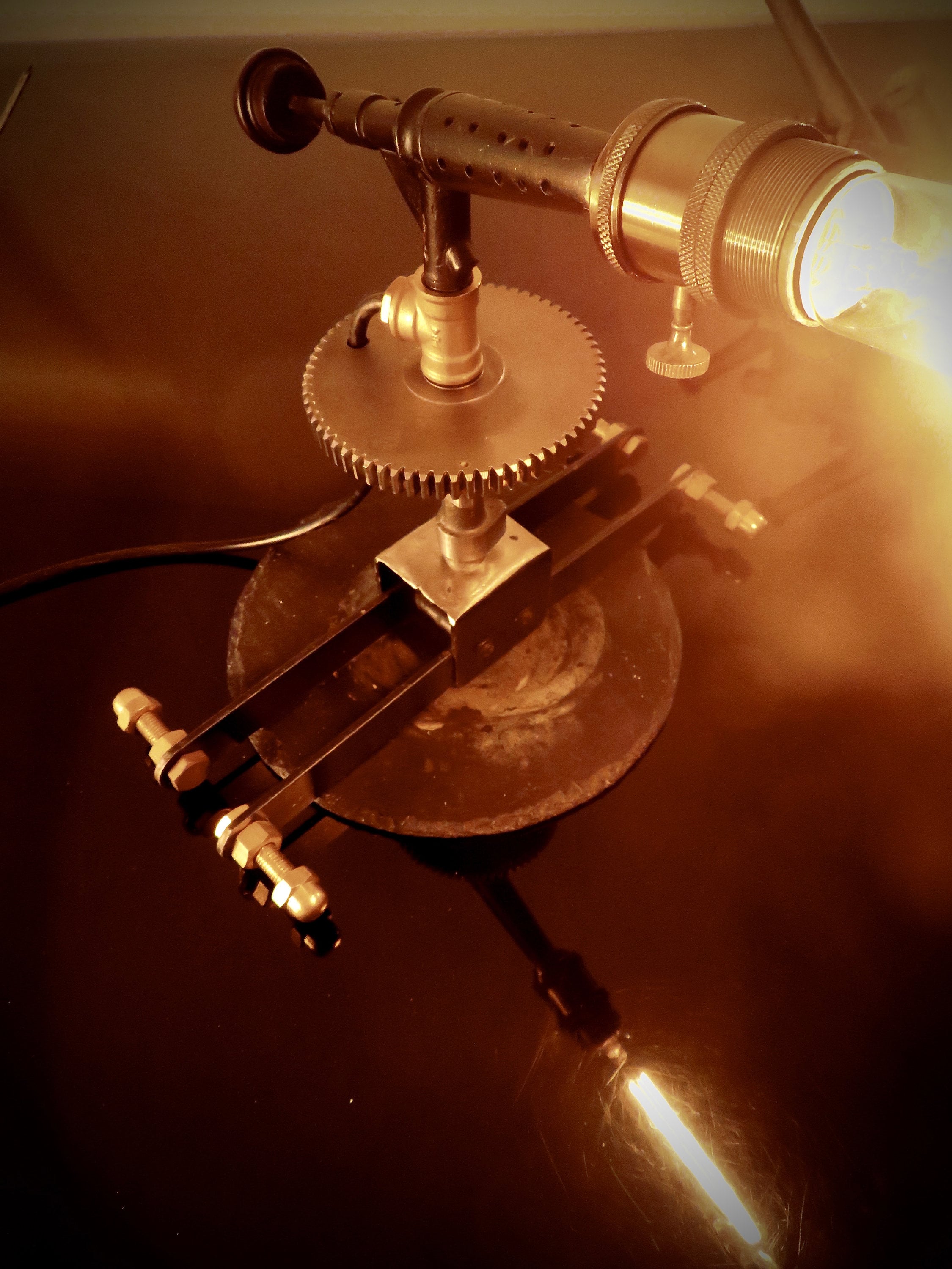 Machine Gun Lamp - Industrial Table Lamp Built From an Ancien Petroleum ...