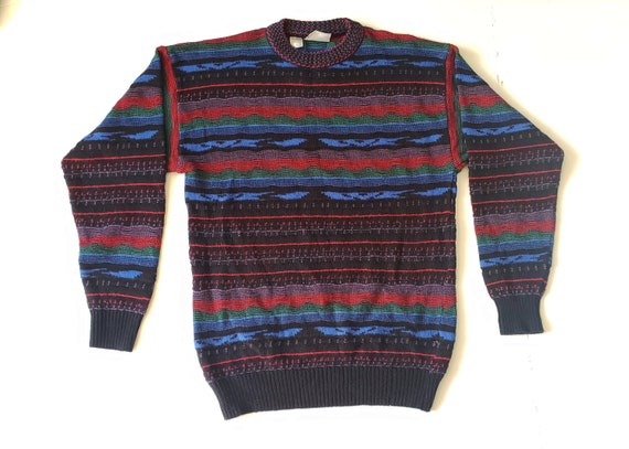 1980/1990s Vintage ITALIAN Pullover VIBRANT MULTICOLO… - Gem