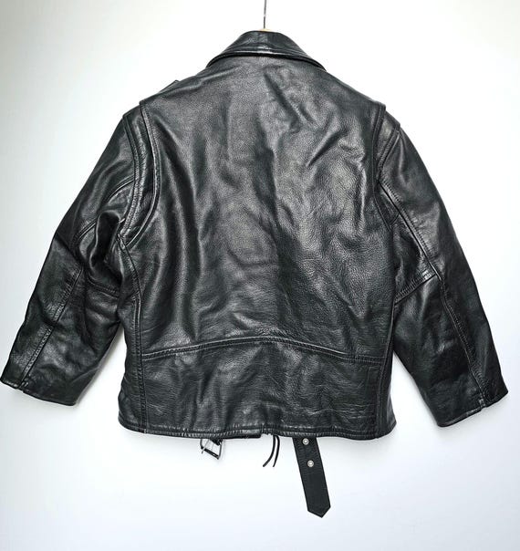 1980s Black LEATHER River Road BIKER Motorcycle PUNK … - Gem