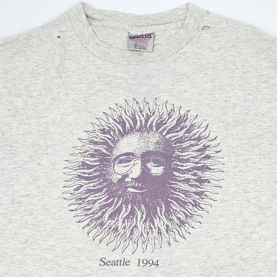 1994 JERRY GARCIA Seattle Sun Grey Tee XL - Gem