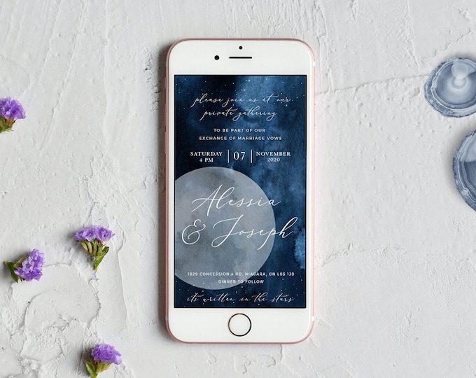 Caspian Wedding Invitation, Ocean Blue Invitation, Blue Watercolor ...
