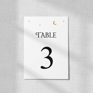 Minimal Celestial Table Number, Under the Stars Reception Décor, Table ...