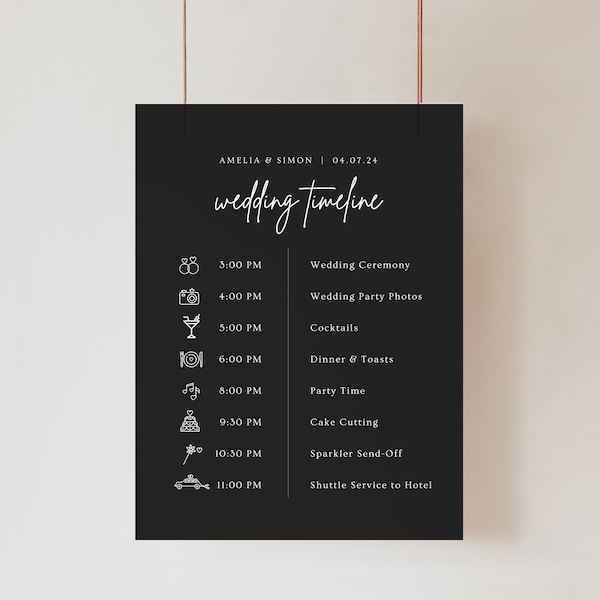 Wedding Schedule Sign - Etsy