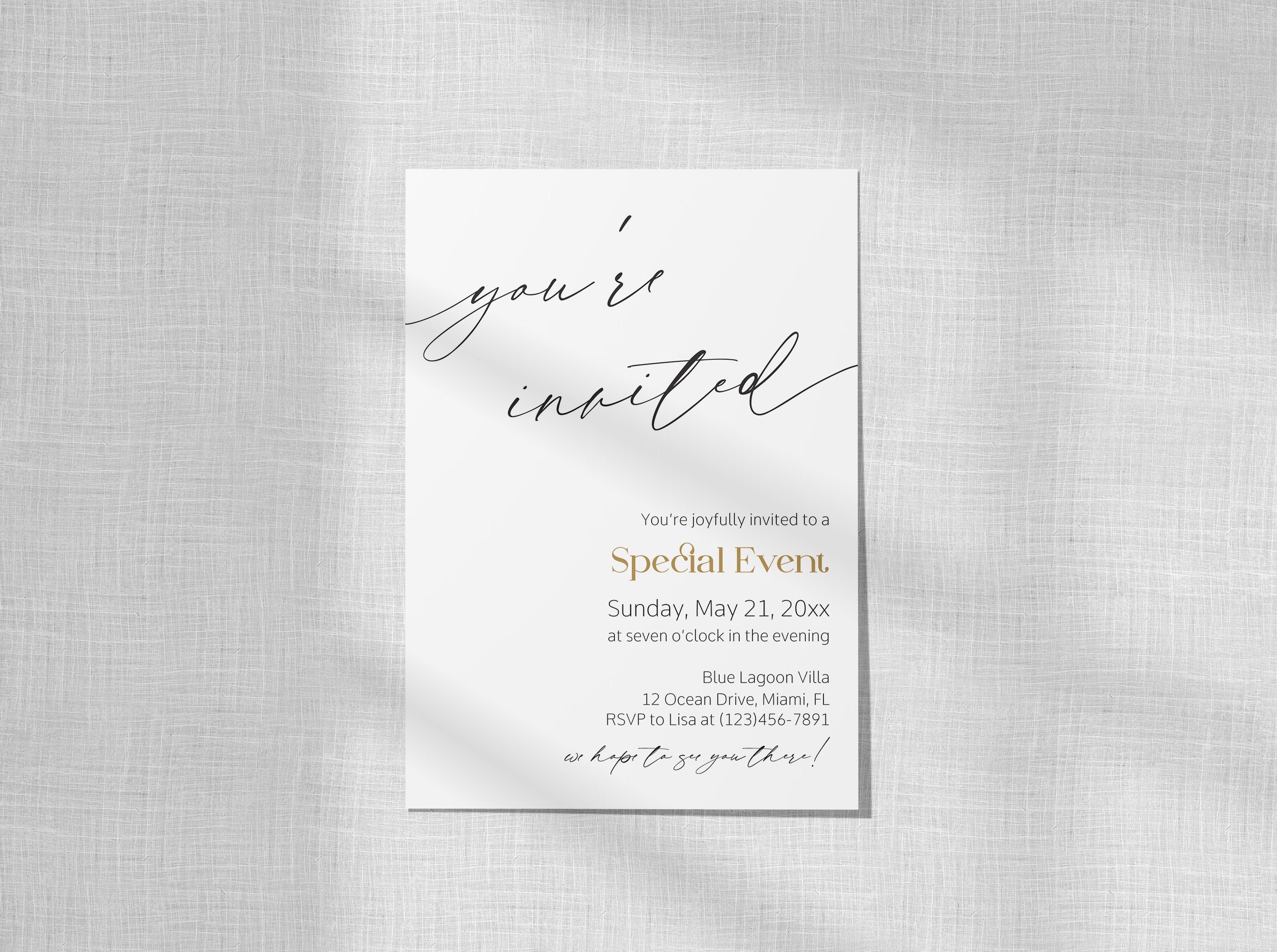 You're Invited Minimalist Invitation Simple Classic - Etsy