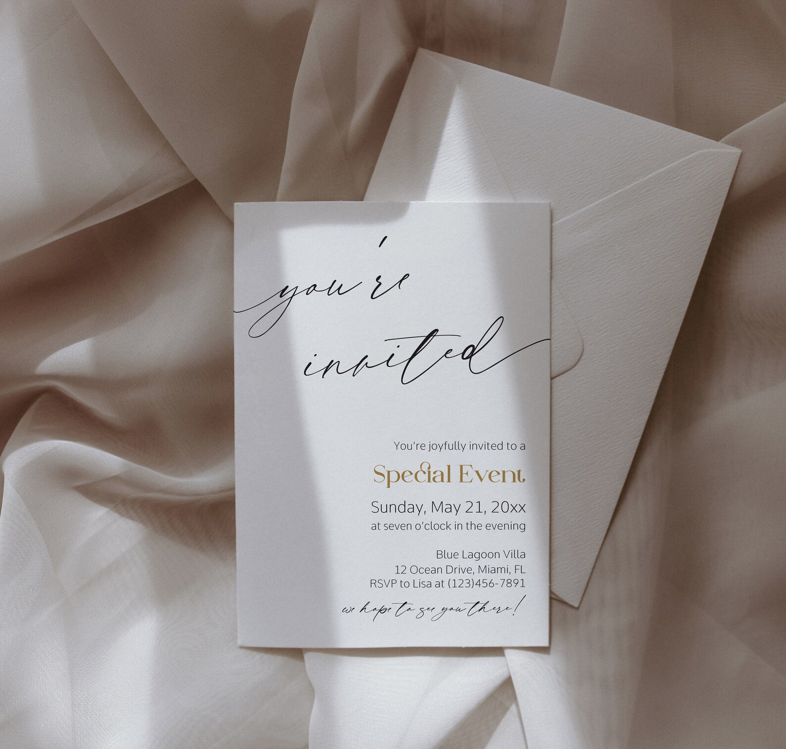 You're Invited Minimalist Invitation, Simple Classic Invite, Modern ...