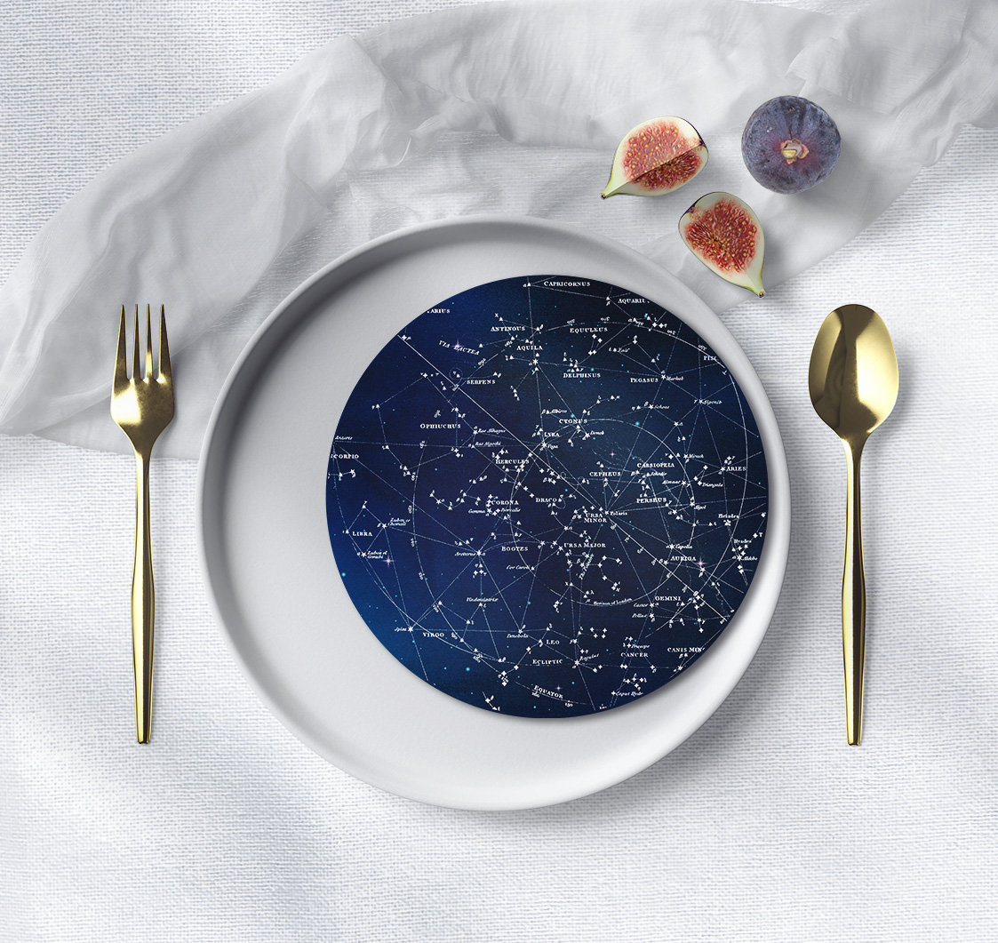 Star Map Menu Zodiac Constellations Round Menu Template - Etsy