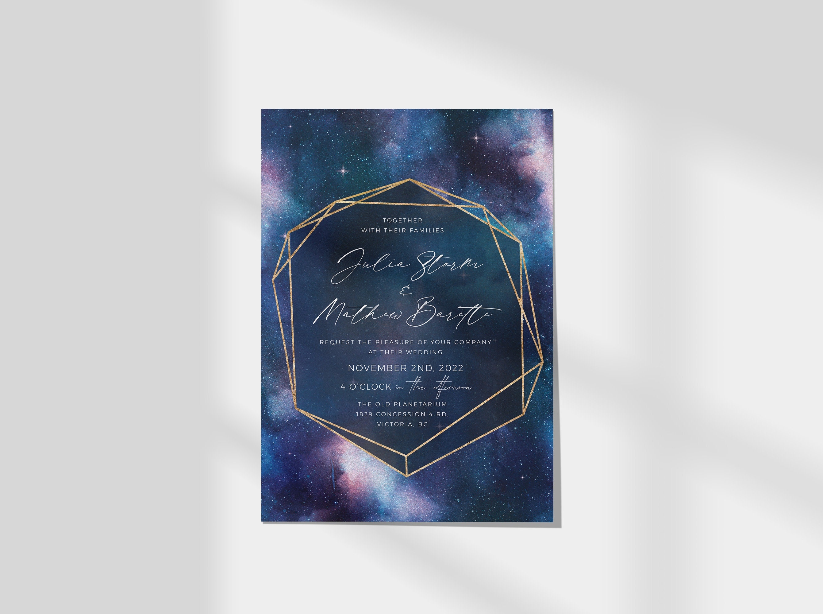 Cosmic Invitation Starry Night Galactic Invitation - Etsy