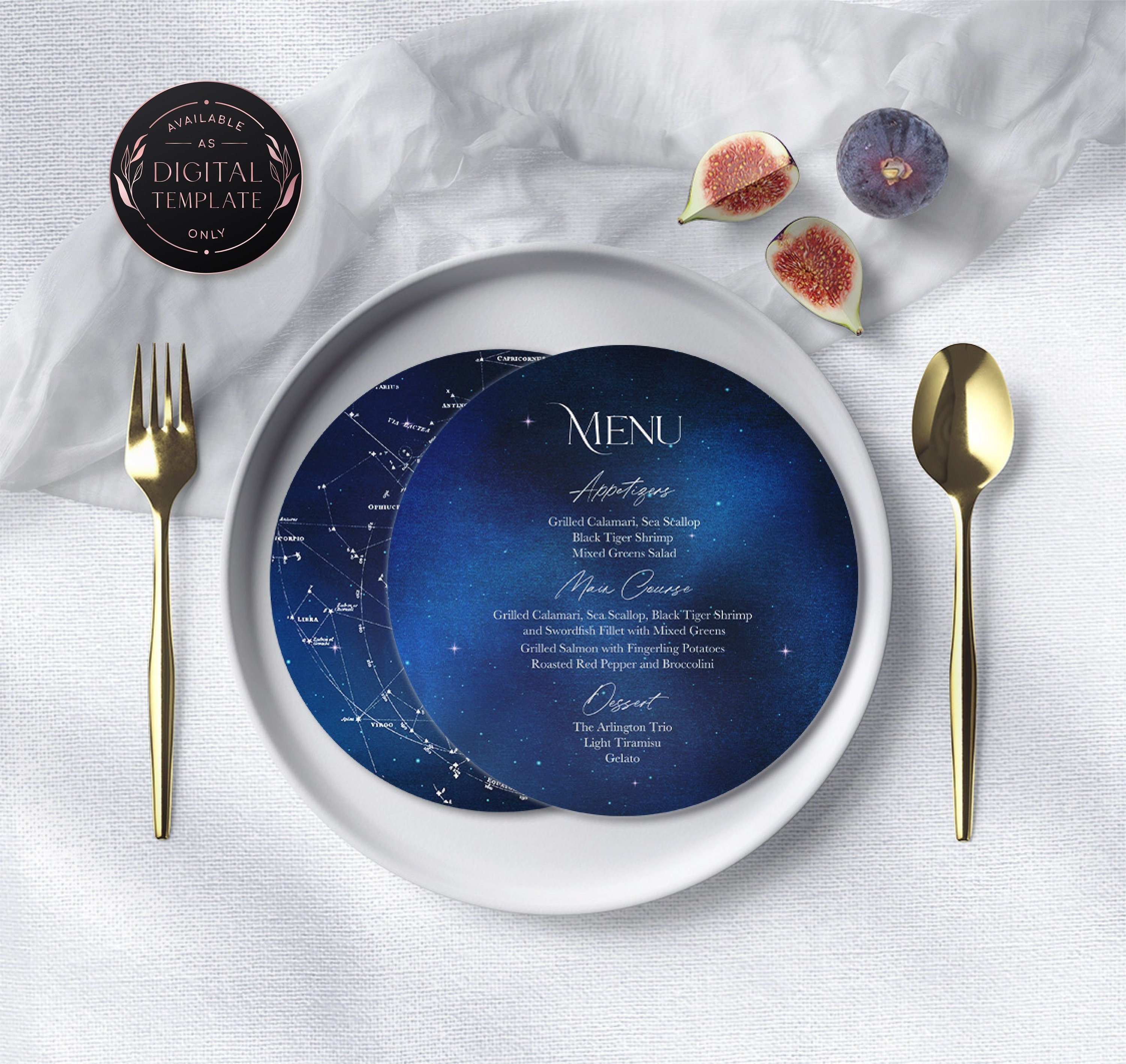 Star Map Menu, Zodiac Constellations, Round Menu Template, Blue Sky ...
