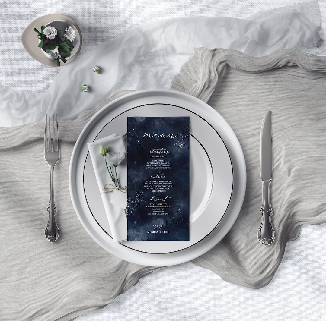 Celestial Zodiac Menu Card, Astrology Theme, Star Constellations, Mood ...