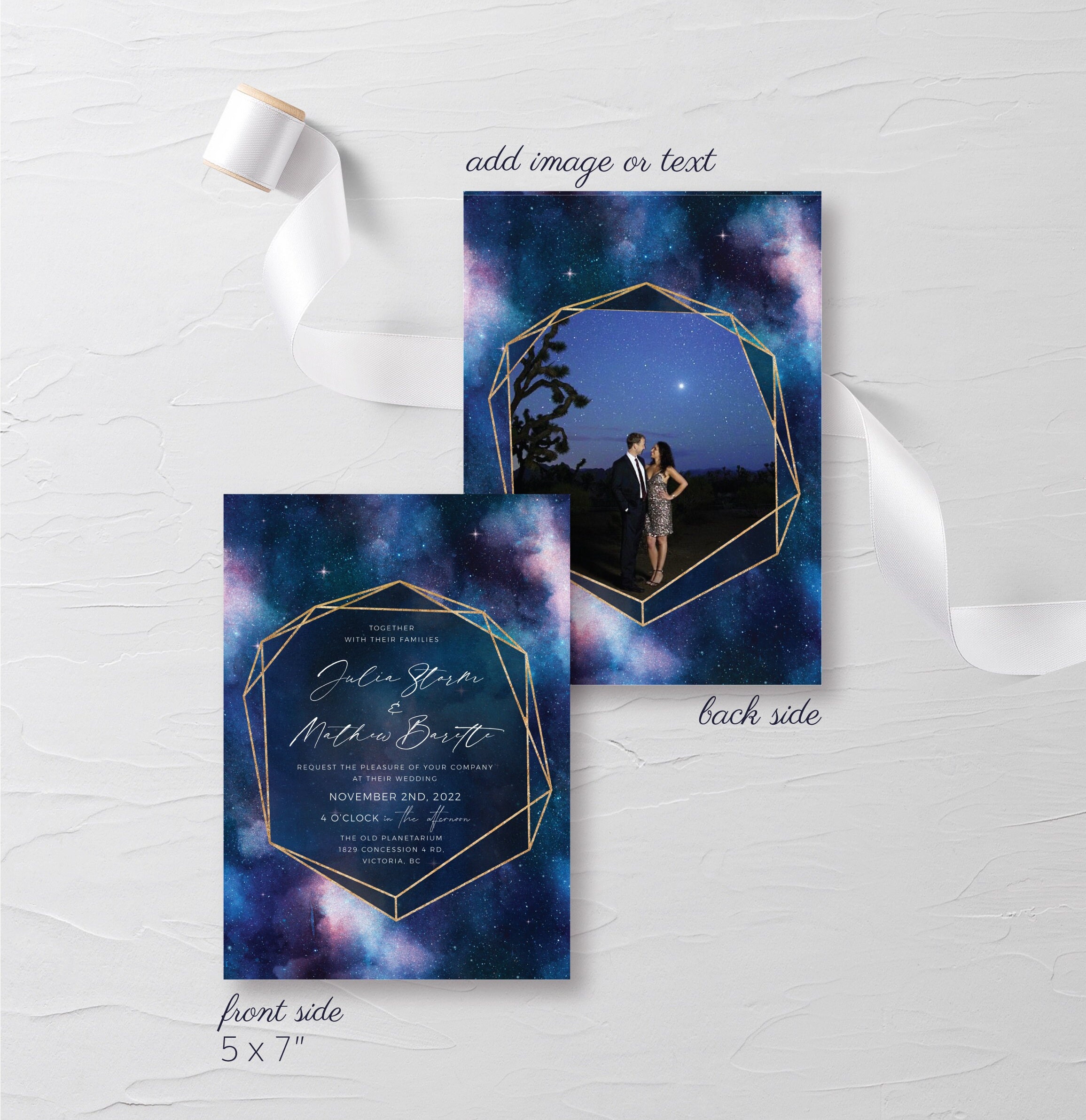 Cosmic Invitation Starry Night Galactic Invitation - Etsy