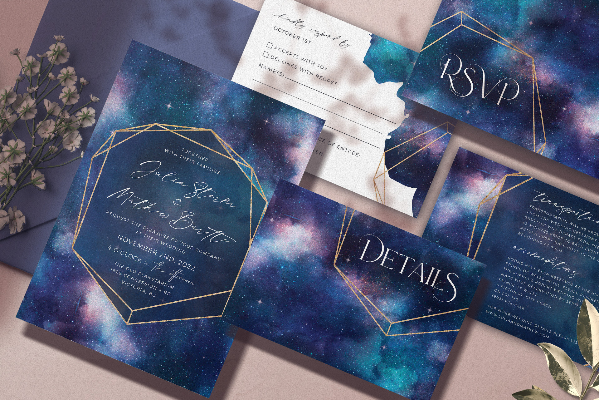 Cosmic Invitation Starry Night Galactic Invitation - Etsy