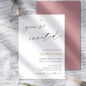 You're Invited Minimalist Invitation, Simple Classic Invite, Modern ...