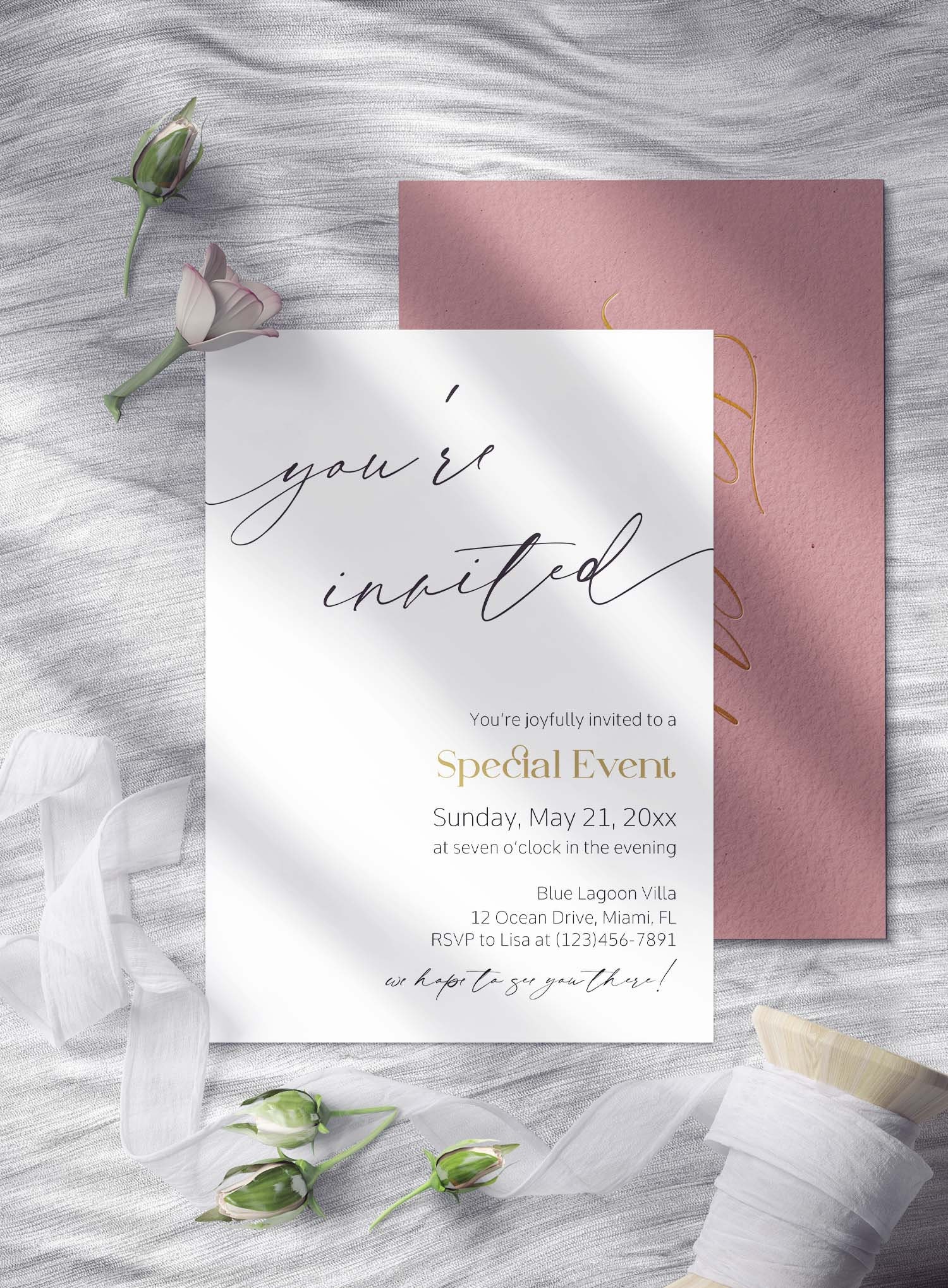 You're Invited Minimalist Invitation, Simple Classic Invite, Modern ...
