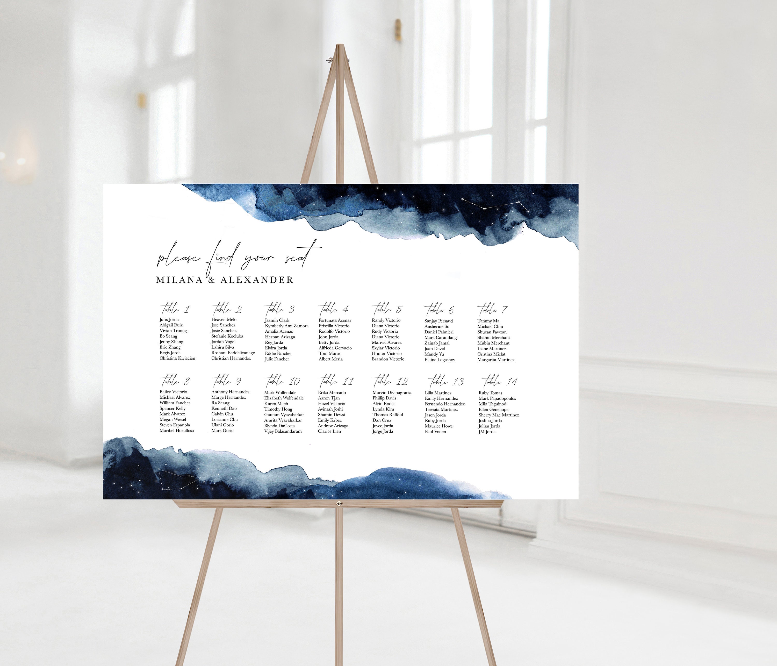 Celestial Wedding Seating Chart Our Favorite People Seating - Etsy