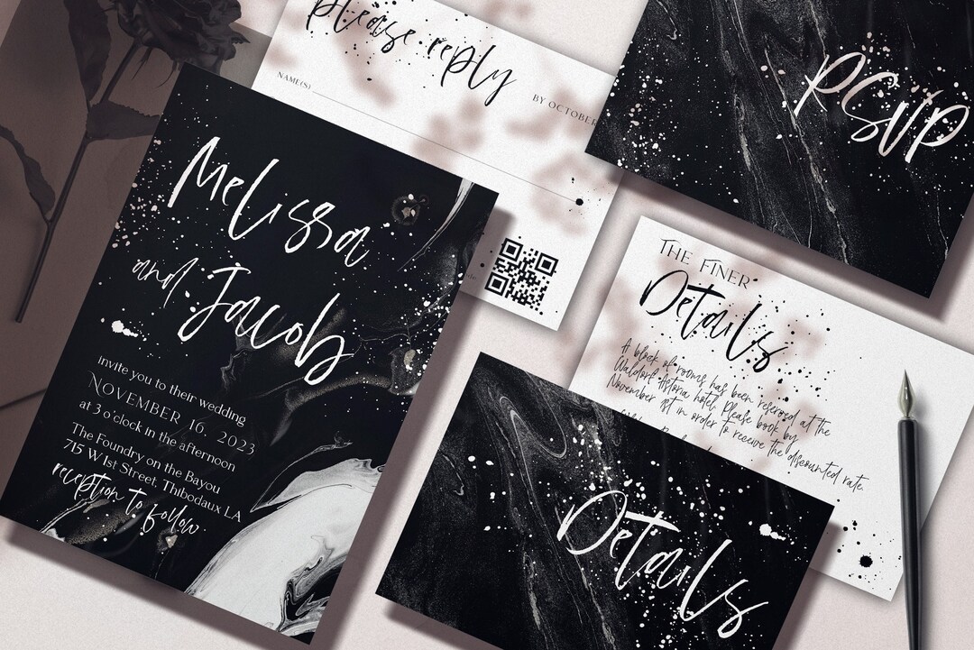 Grunge Love Invitation Suite, Dark Moody Wedding, Grunge Wedding ...