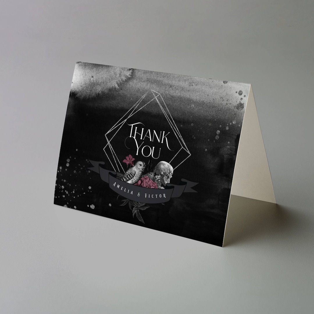 Gothic Thank You Card Dark Thank You Note Printable Wedding - Etsy