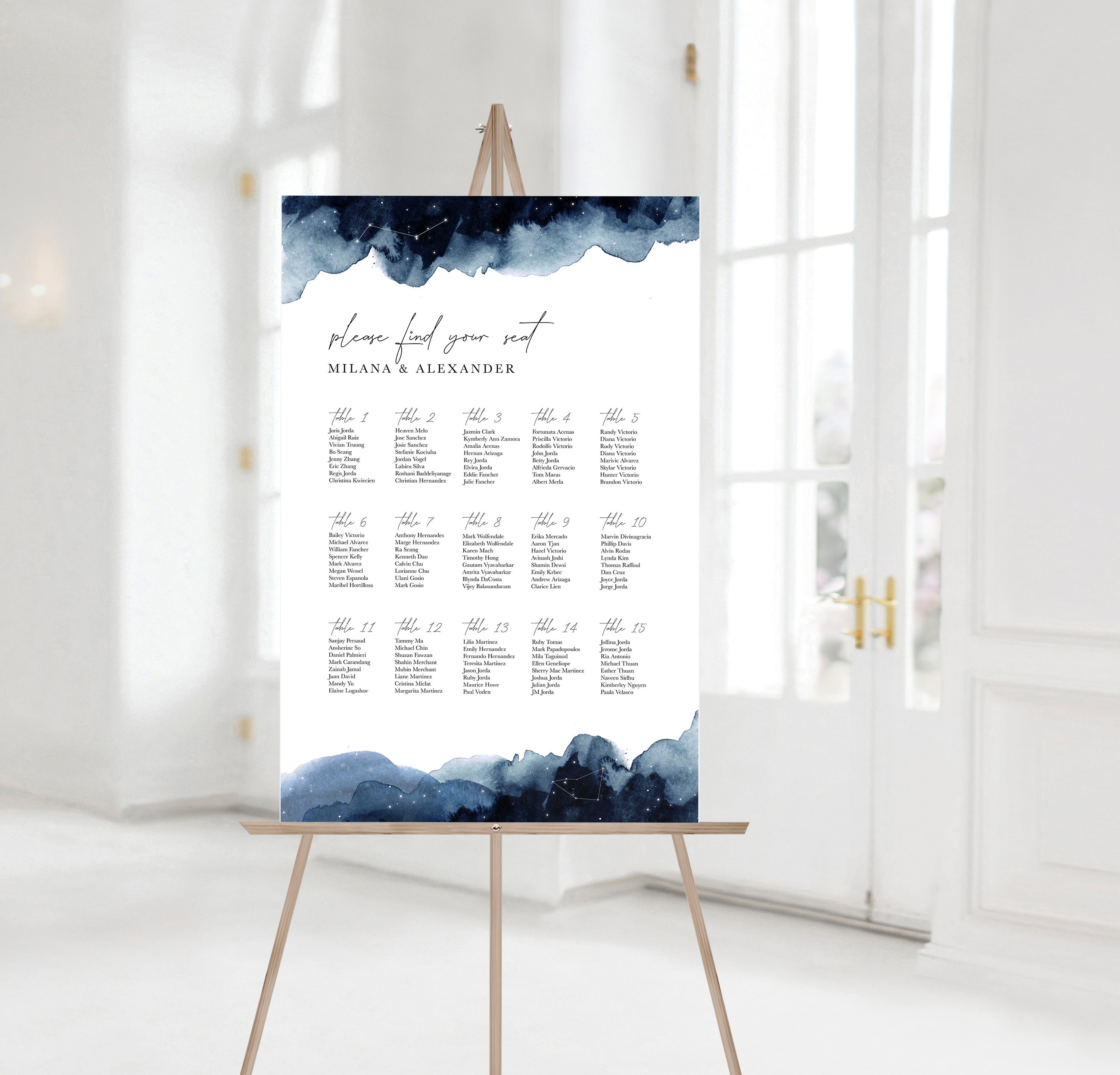 Celestial Wedding Seating Chart Our Favorite People Seating - Etsy