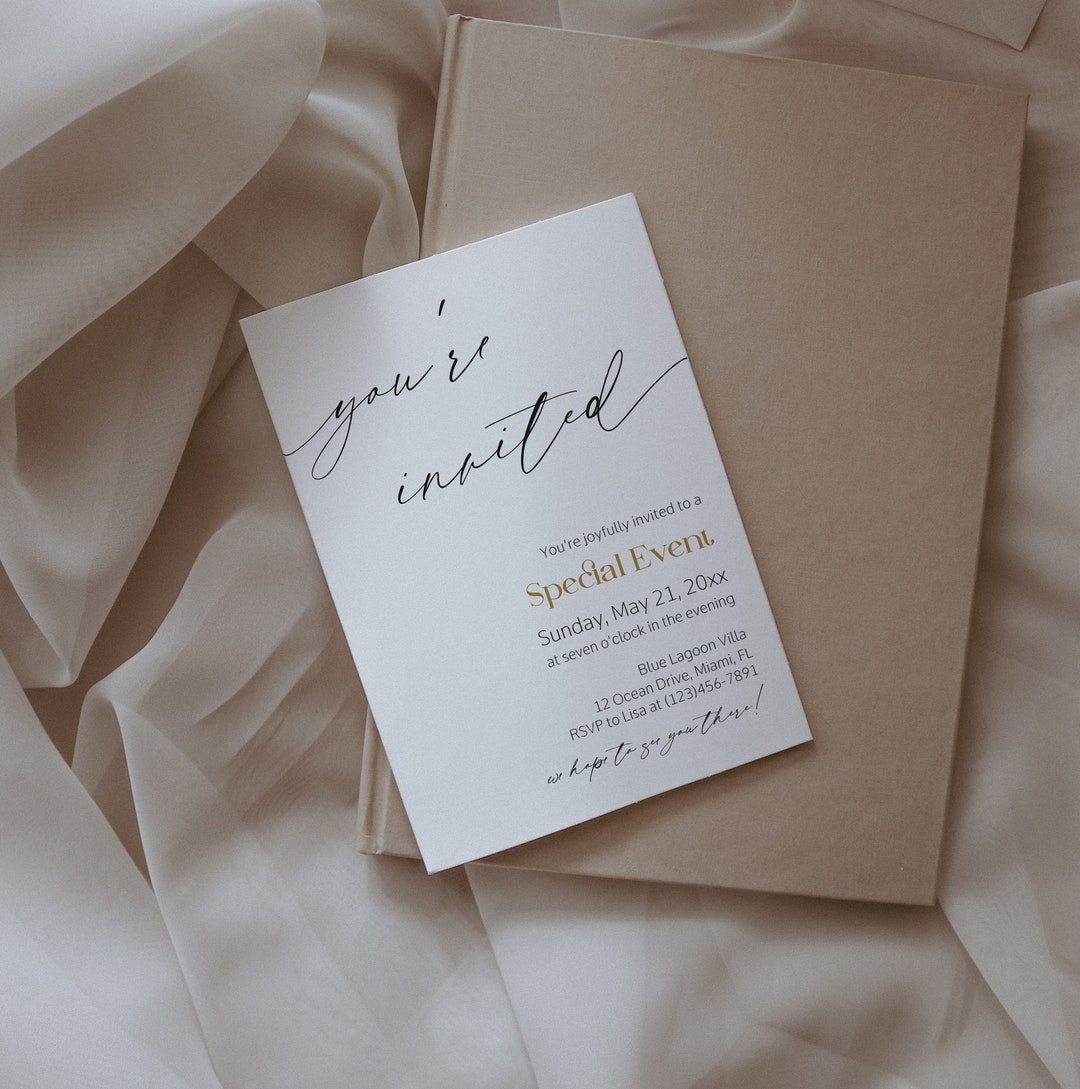 You're Invited Minimalist Invitation, Simple Classic Invite, Modern ...