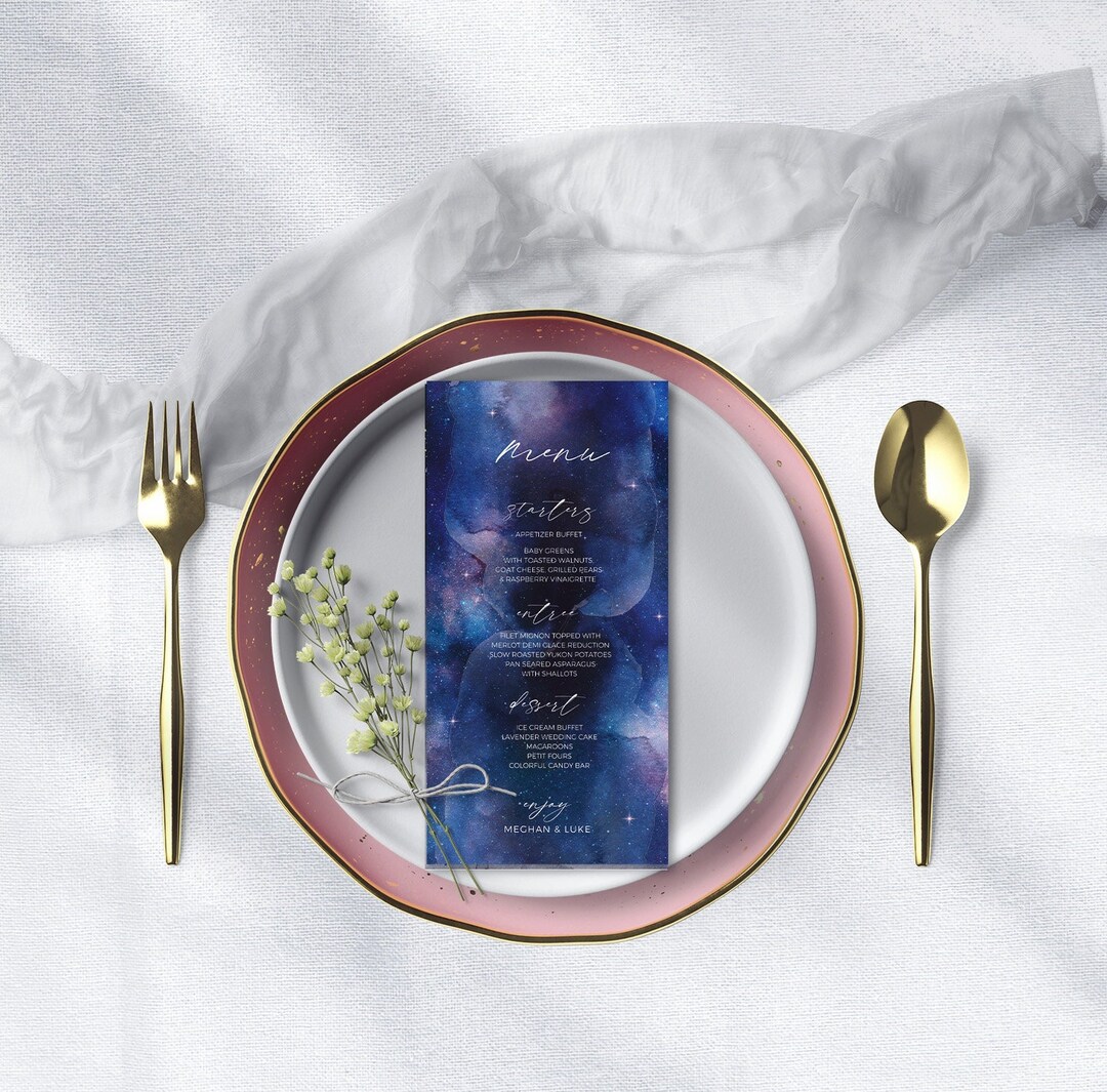Cosmic Menu, Galaxy Theme Dinner Menu, Celestial Menu, Starry Night ...