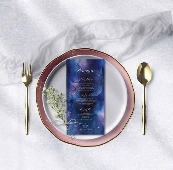 Cosmic Menu Galaxy Theme Dinner Menu Celestial Menu Starry - Etsy
