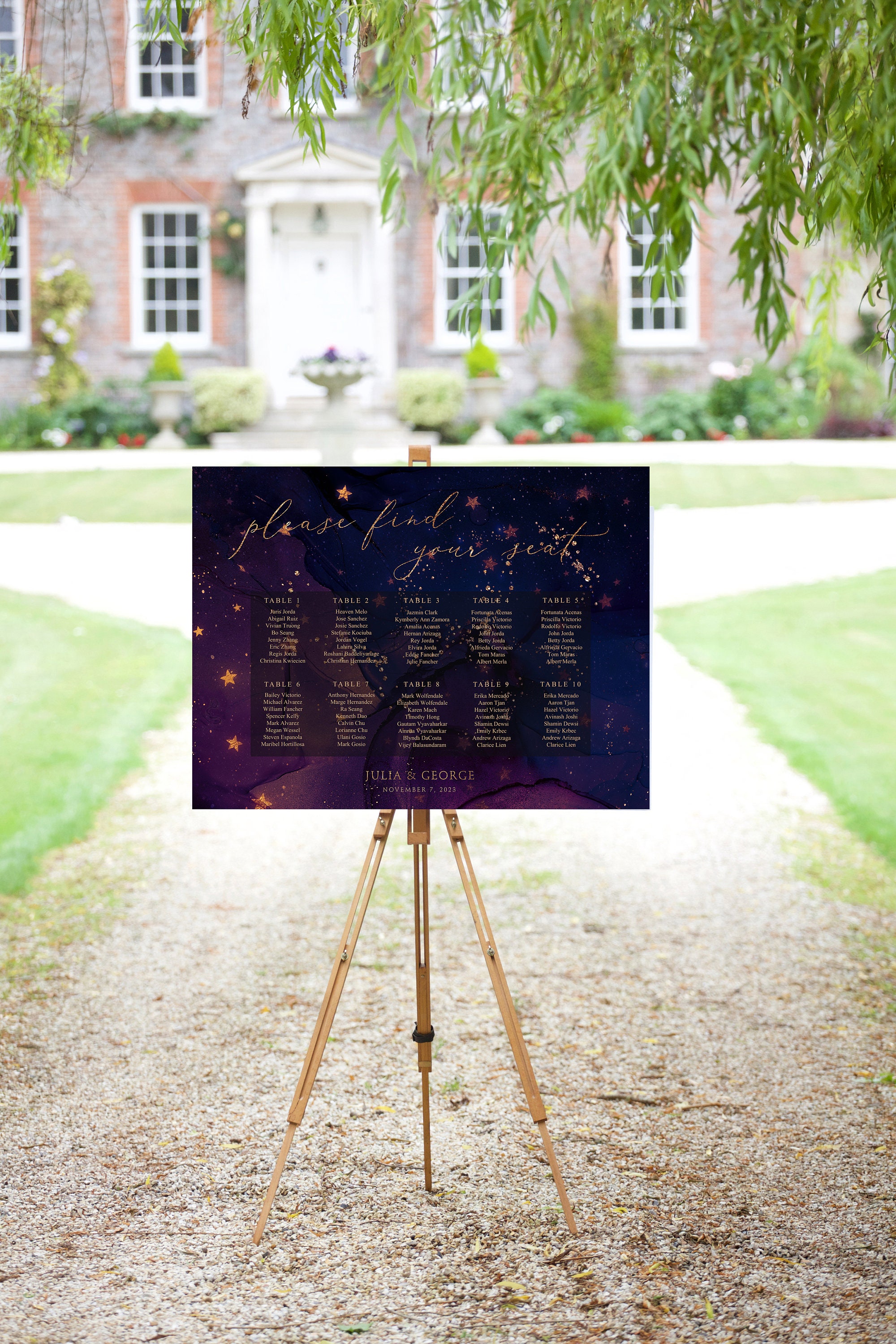 Abstract Galaxy Seating Plan Wedding Seating Chart Dark - Etsy