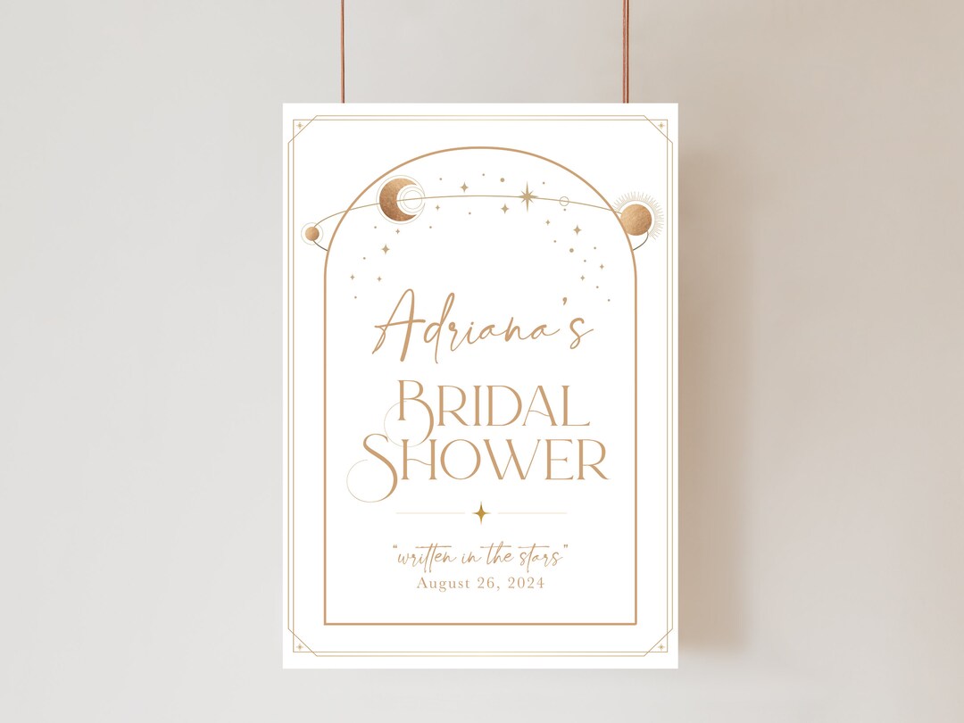 Celestial Bridal Shower Welcome Sign, Moon and Stars, Bridal Shower ...