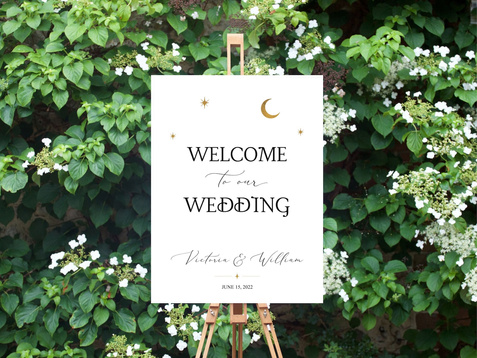Minimal Celestial Welcome Sign, Under the Stars Theme, Sign With Stars ...